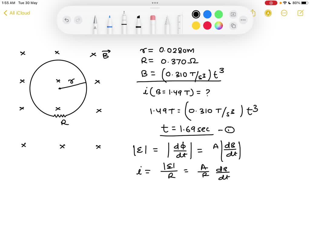 SOLVED: circular loop of wire with radius 0.0280 m and resistance 0.370 n is in region of ...