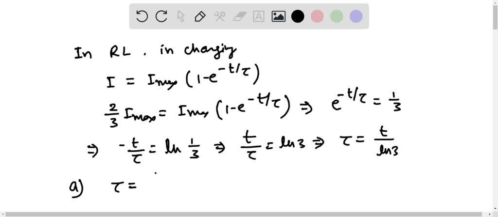 SOLVED: The current in the RL circuit shown below reaches two-thirds its maximum value in 3.50 ...