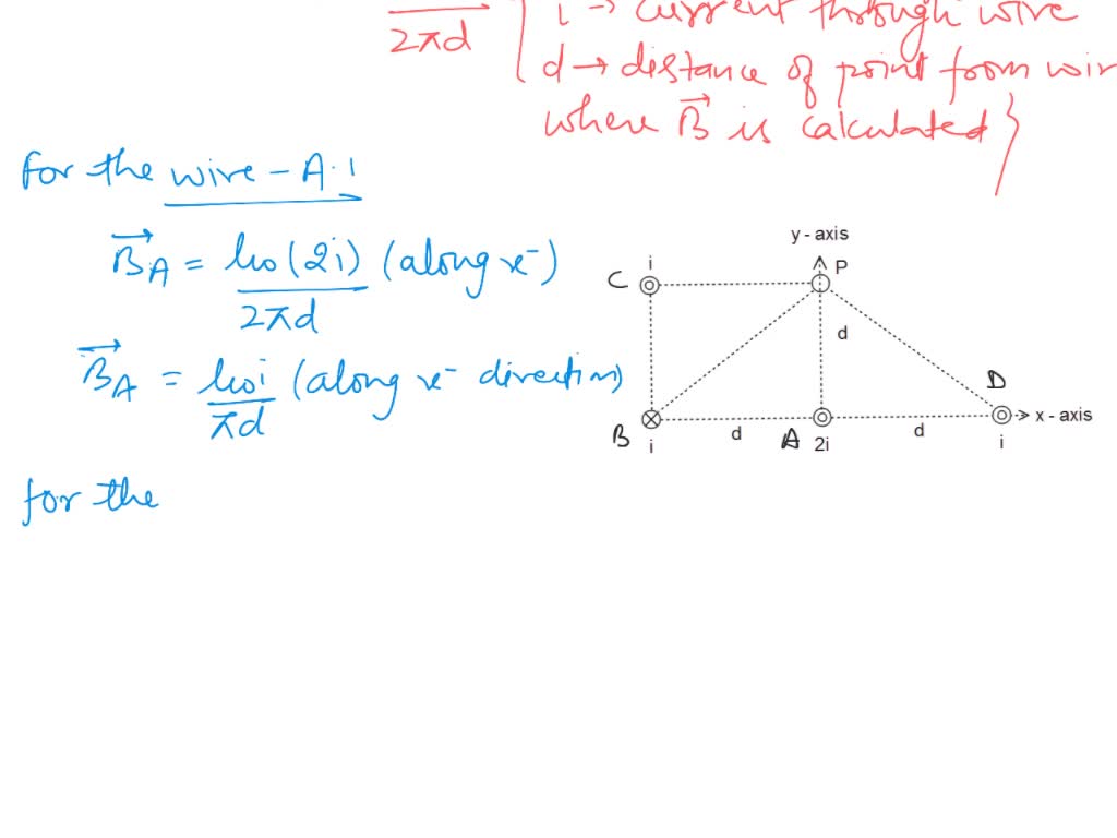 SOLVED: 2. Figure shows four infinitely long wire with the ...
