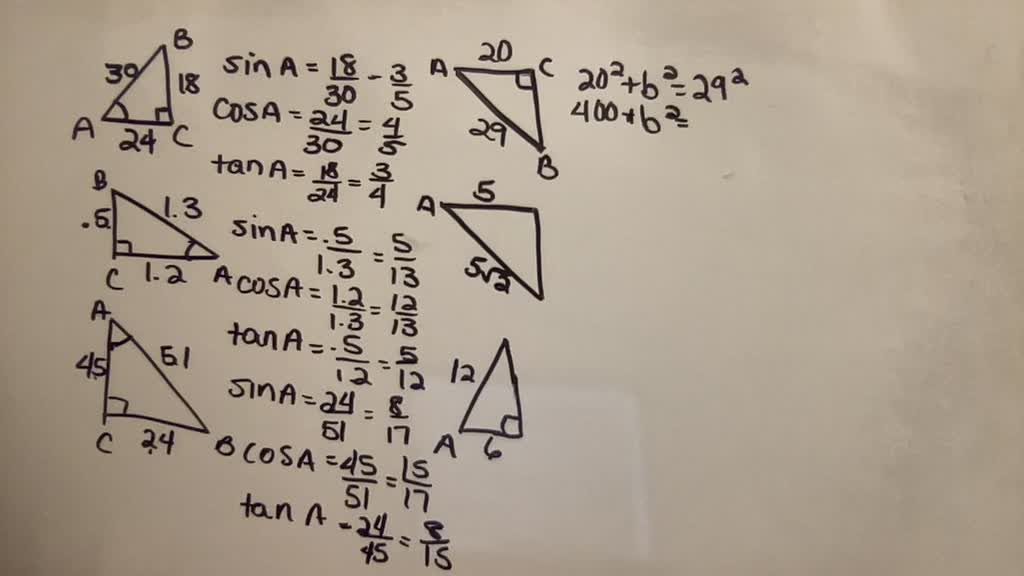 SOLVED: Practice opposite adjacent opposite. Determine the side length ...