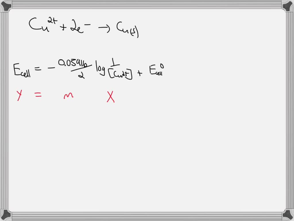 SOLVED: the Nernst equation is used to predict the impact of the ...
