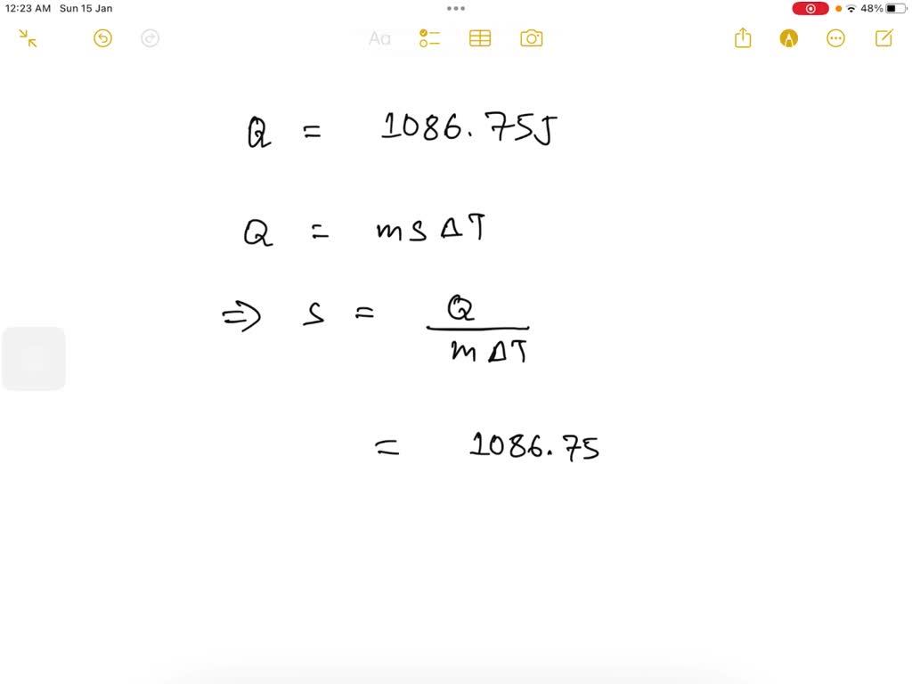 A 0.01575 kg piece of iron absorbs 1086.75 joules of heat energy, and ...