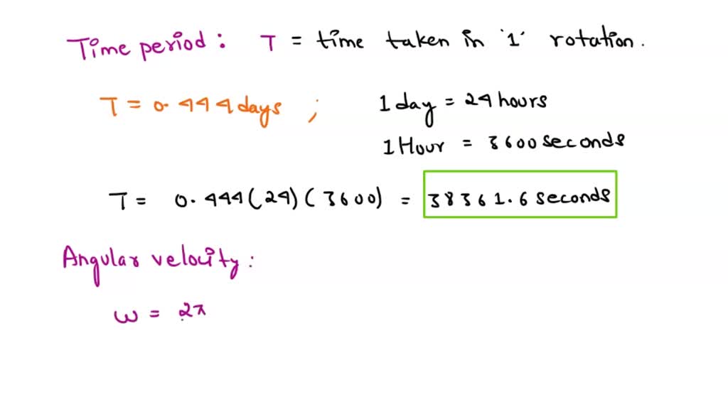 SOLVED: Saturn rotates once per 0.444 days. What is the period of ...