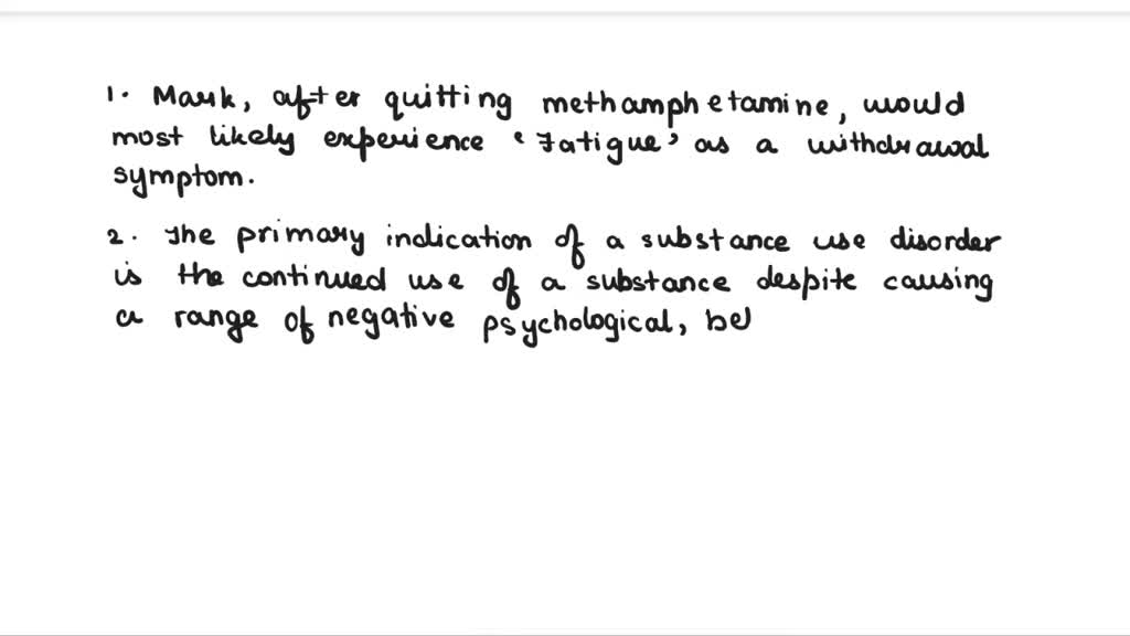 SOLVED: Mark describes being on methamphetamine as "It's unlimited ...