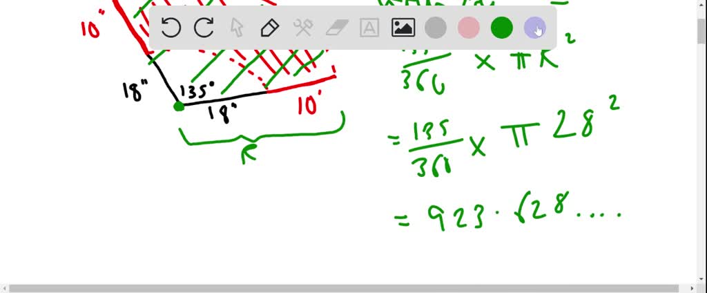 SOLVED: The windshield wiper rotates at angle of 135. If the length of ...