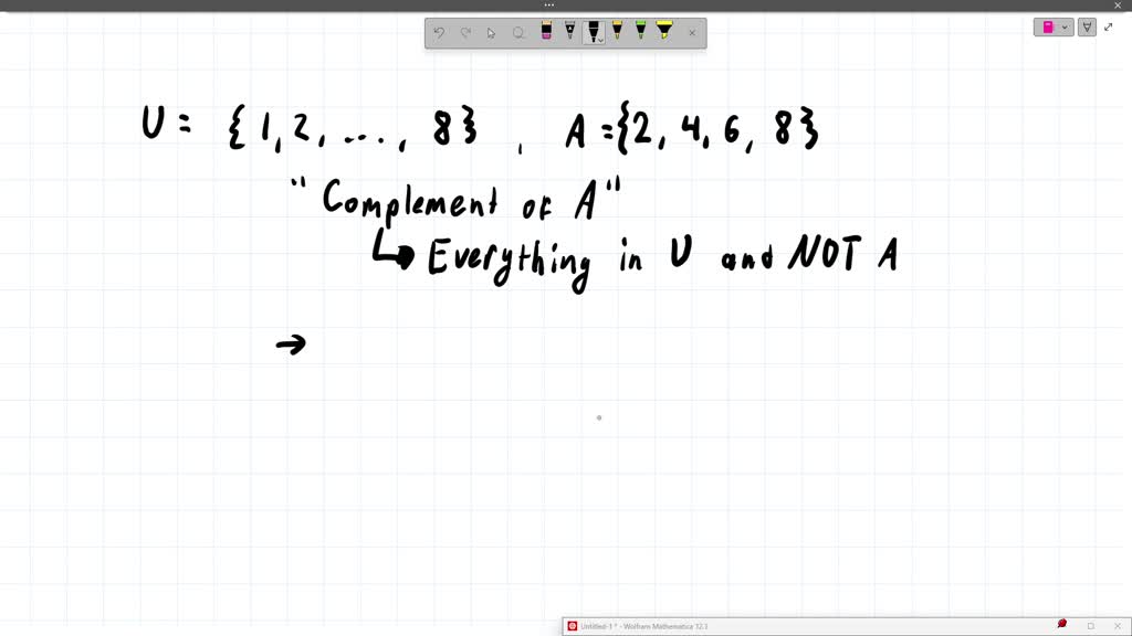 SOLVED: If the universal set U = 1, 2, 3, 4, 5, 6, 7, 8 and Set A = 2 ... SOLVED: If the universal set U = 1, 2, 3, 4, 5, 6, 7, 8 and Set A = 2 ...