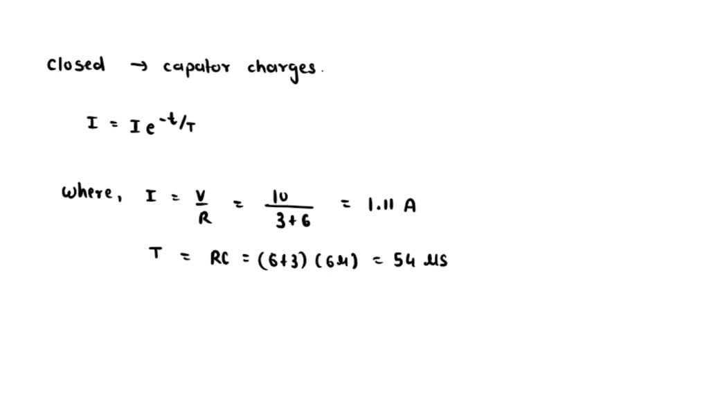 SOLVED: In the circuit shown, the capacitor is initially uncharged. At time t = 0, switch S is ...