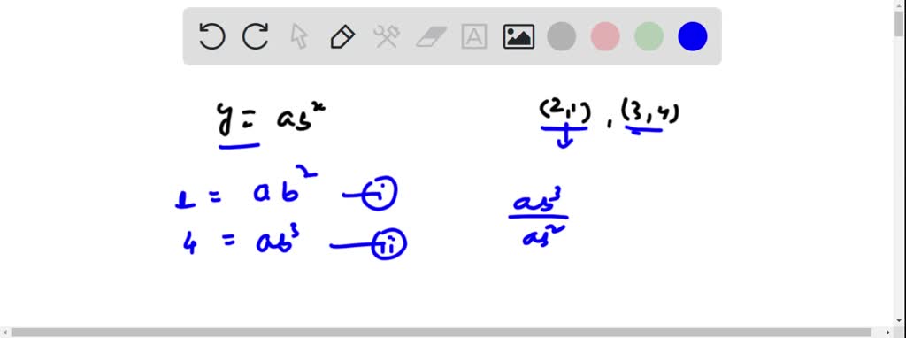 SOLVED: Write an exponential function Y = abx for a graph that passes ...