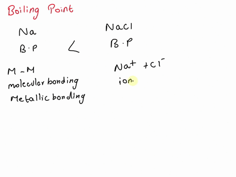 The melting and boiling points of sodium metal are much lower than ...