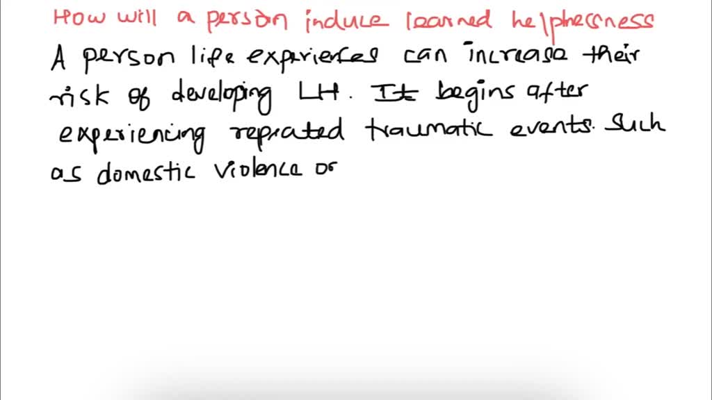 In your option, can we induce learned helplessness? Does culture play a ...