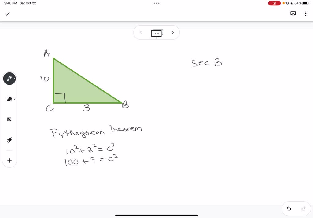 SOLVED: Suppose ABC is a right triangle with sides of lengths a, b, and c and a right angle at C ...