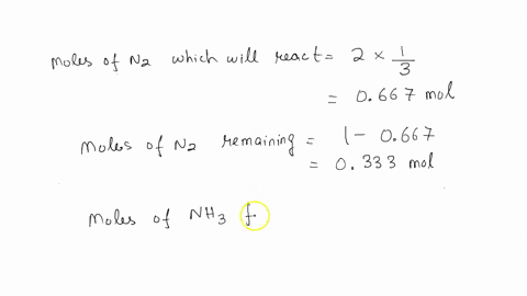 A vessel of volume 22.4 dm^3 contains 2.0 mol H2(g) and 1.0 mol N2(g) at 273.15 K initially. All ...