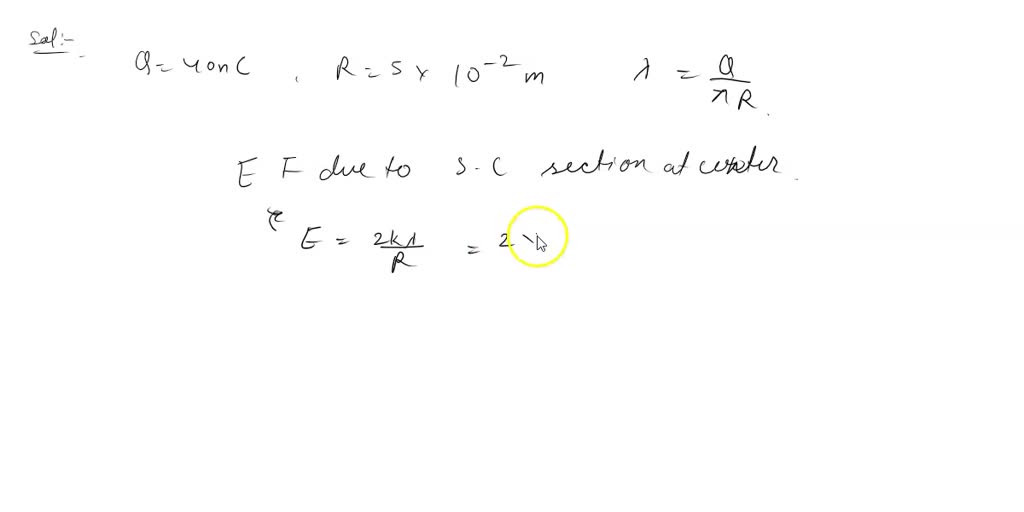 SOLVED: The Electric Field of a Charged Semi-Circle A semi-circle non ...