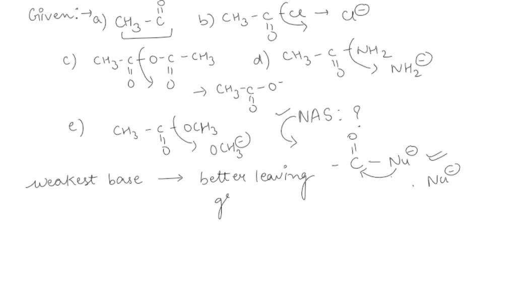 SOLVED: Which compound would be most reactive toward nucleophilic acyl ...