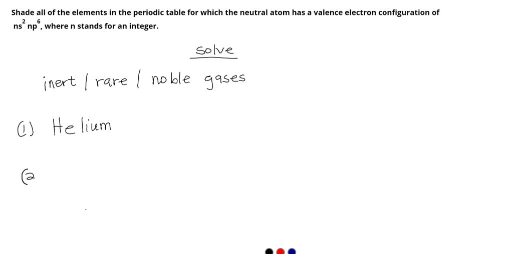 SOLVED: Shade all of the elements in the periodic table for which the ...