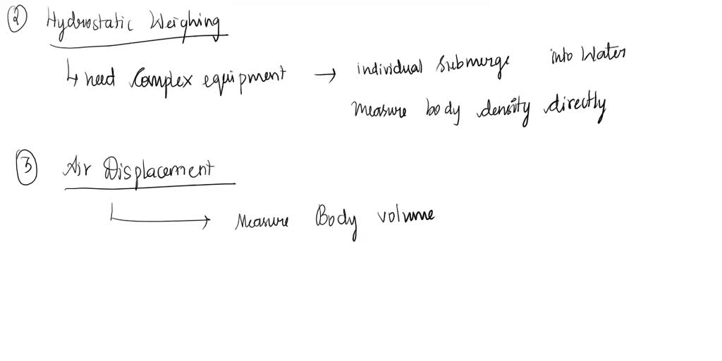 SOLVED: What body composition method uses body volume to estimate body ...