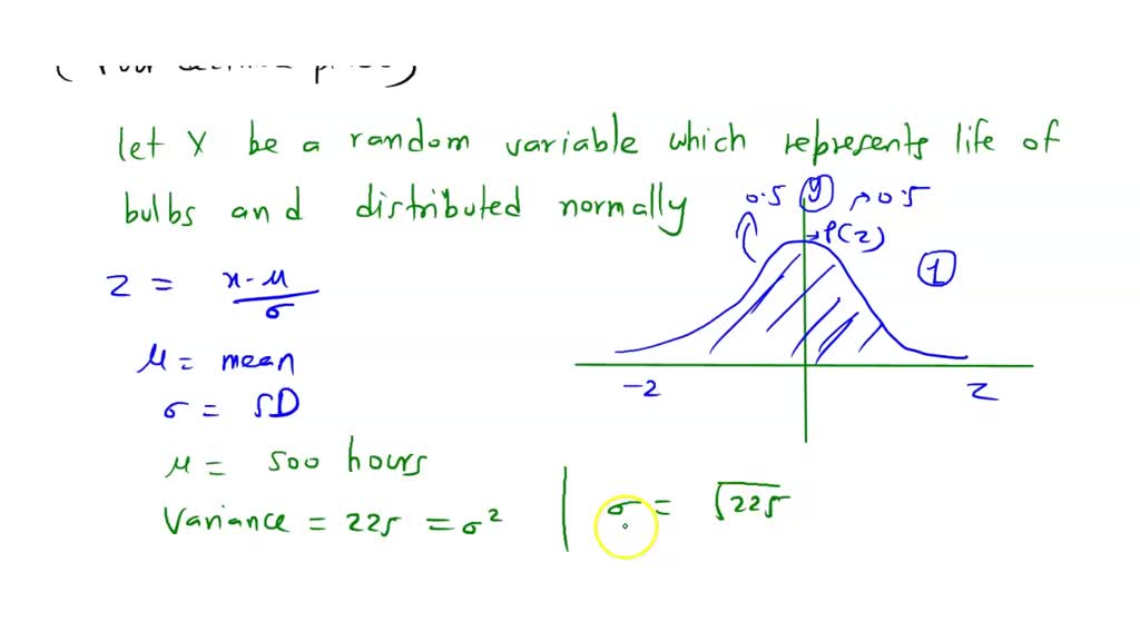 SOLVED: The life of light bulbs is distributed normally. The variance ...