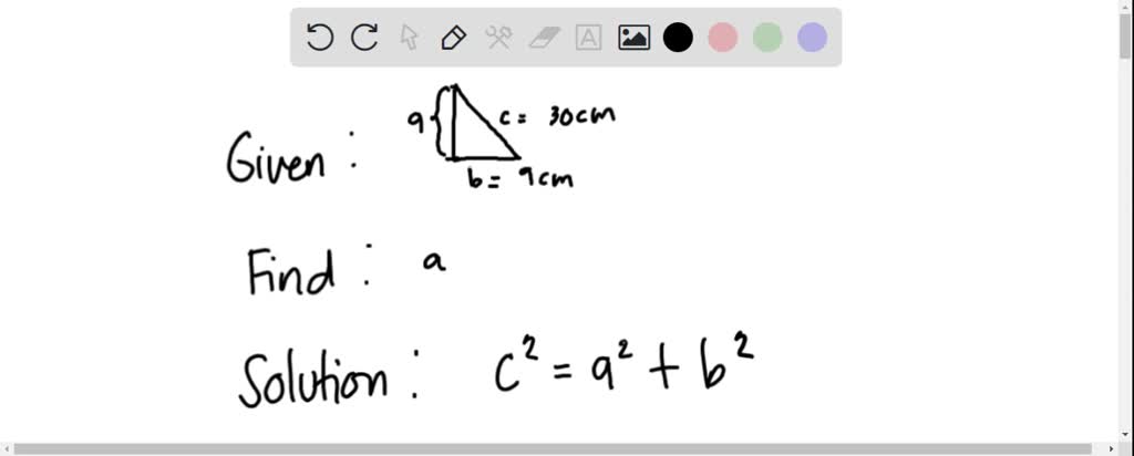 SOLVED: How do you find the missing length for the right triangle below ...