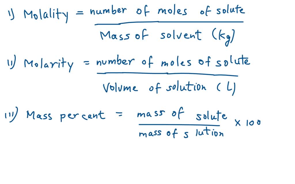 SOLVED: Which of the following units for concentration have the moles ...