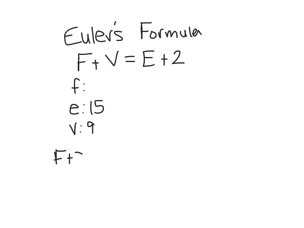 SOLVED: "For the polyhedron, use Euler's Formula to find the missing number faces: edges: 15 ...