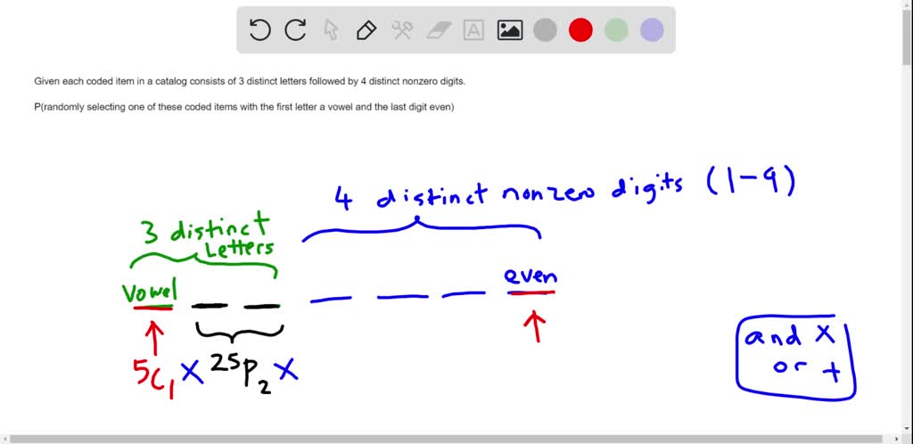If Each Coded Item In A Catalog Begins With 3 Distinct Letters Followed By 4 Distinct Nonzero