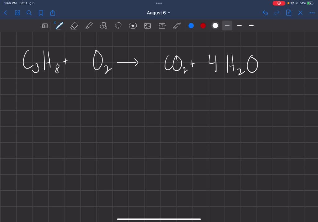 SOLVED: Propane c3h8 is burned as a fuel in heating homes. Write the ...