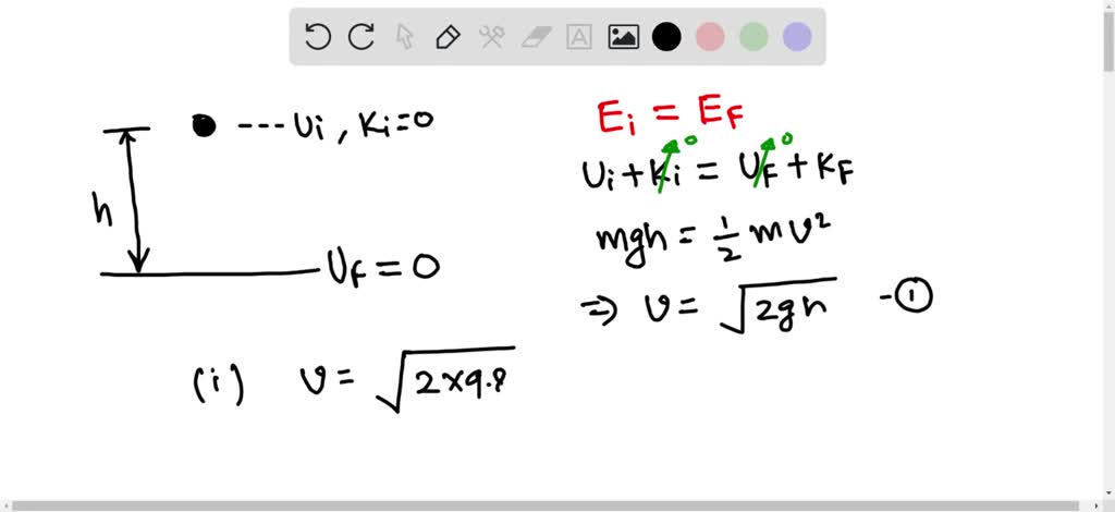 SOLVED: A hammer of mass 1kg falls freely from a height of 2 m ...