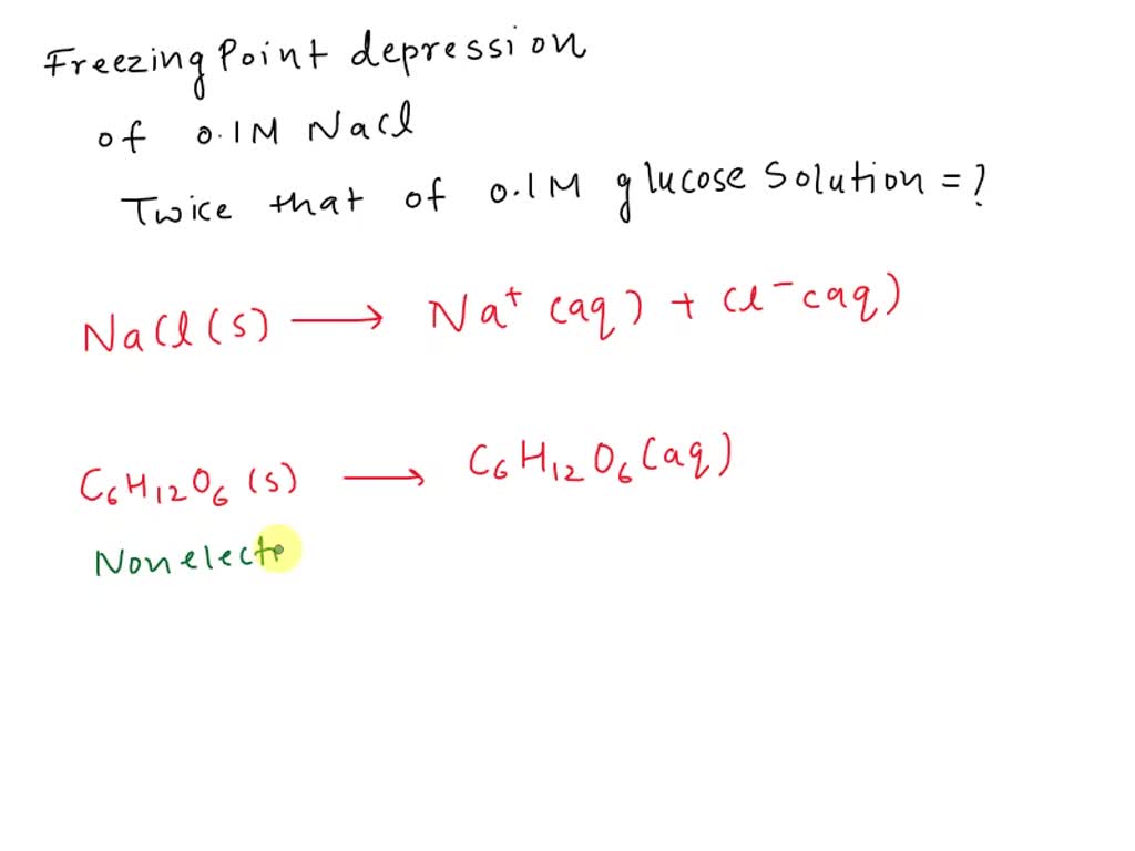 SOLVED: Why is the freezing point depression of a 0.1 M NaCl solution nearly twice that of a 0.1 ...