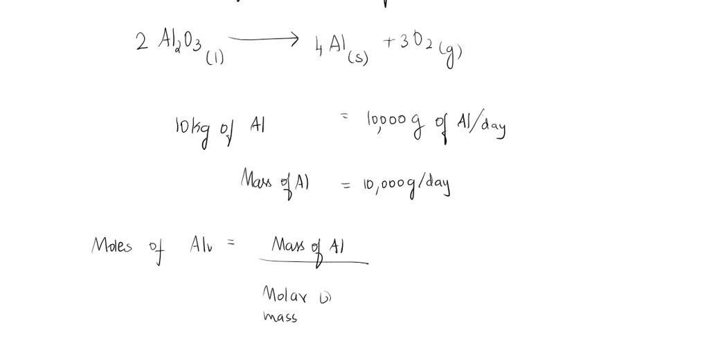 SOLVED: An electrolytic cell produces aluminum from Al2O3 at the rate ...