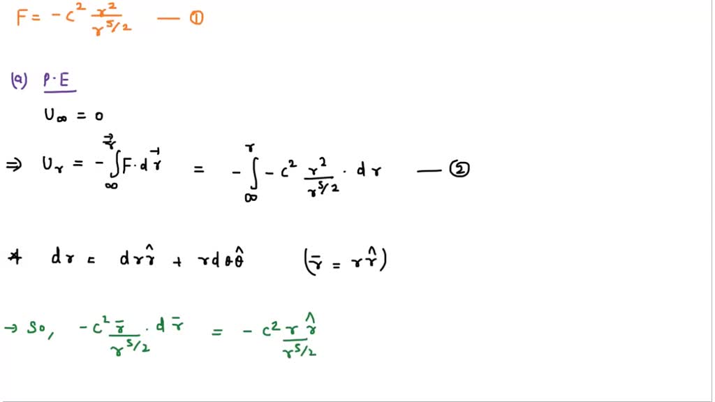 SOLVED: Non-gravitational central force: A particle of mass m moves with angular momentum about ...