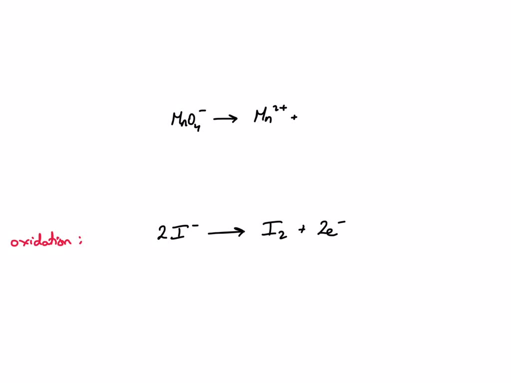 SOLVED: For the following unbalanced redox reaction, what is the ...