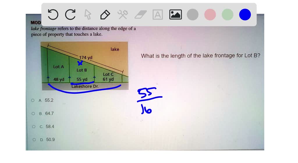SOLVED: MODELING WITH MATHEMATICS: The real estate term "lake frontage ...
