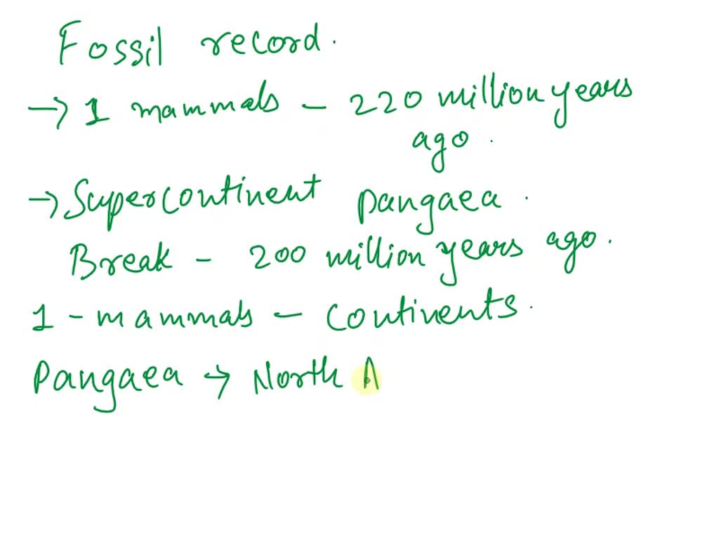 SOLVED: The fossil record shows that the first mammals evolved 220 ...