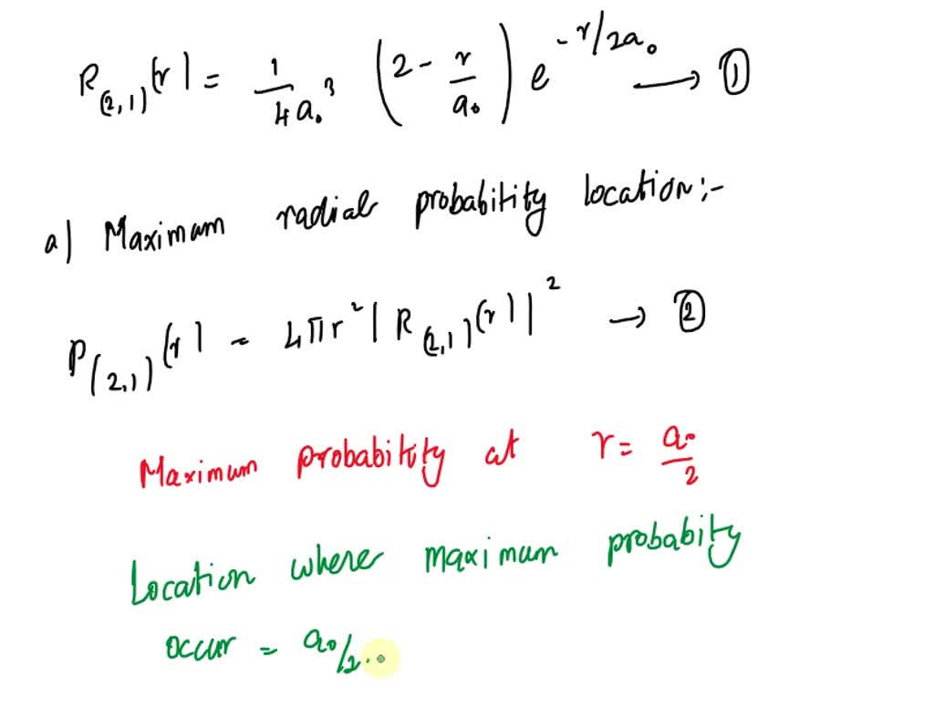 Solved 3 The Hydrogen Atom Using The First Excited State Radial