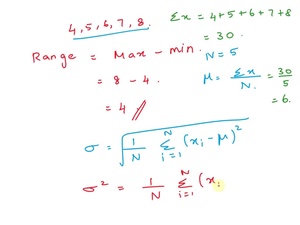 SOLVED: Find the range and the standard deviation (correct to two ...