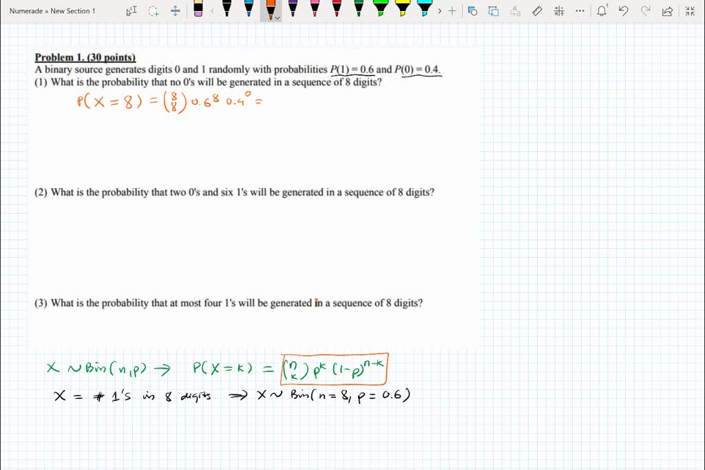 Solved Problem L Blpoints Binary Source Generates Digits 0 And 1 