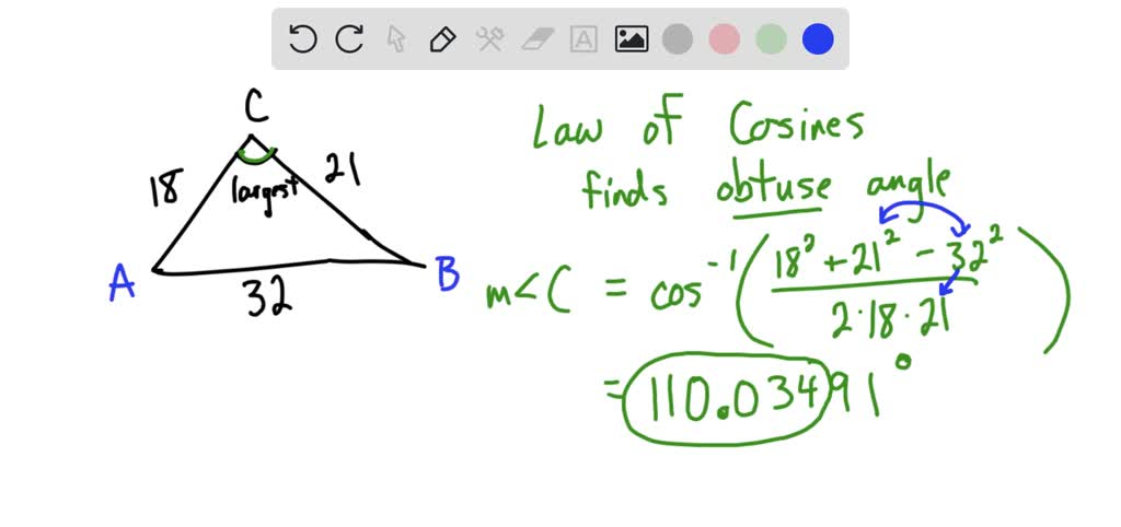 SOLVED: A triangle has sides of length 32, 21, and 18. Sketch a ...