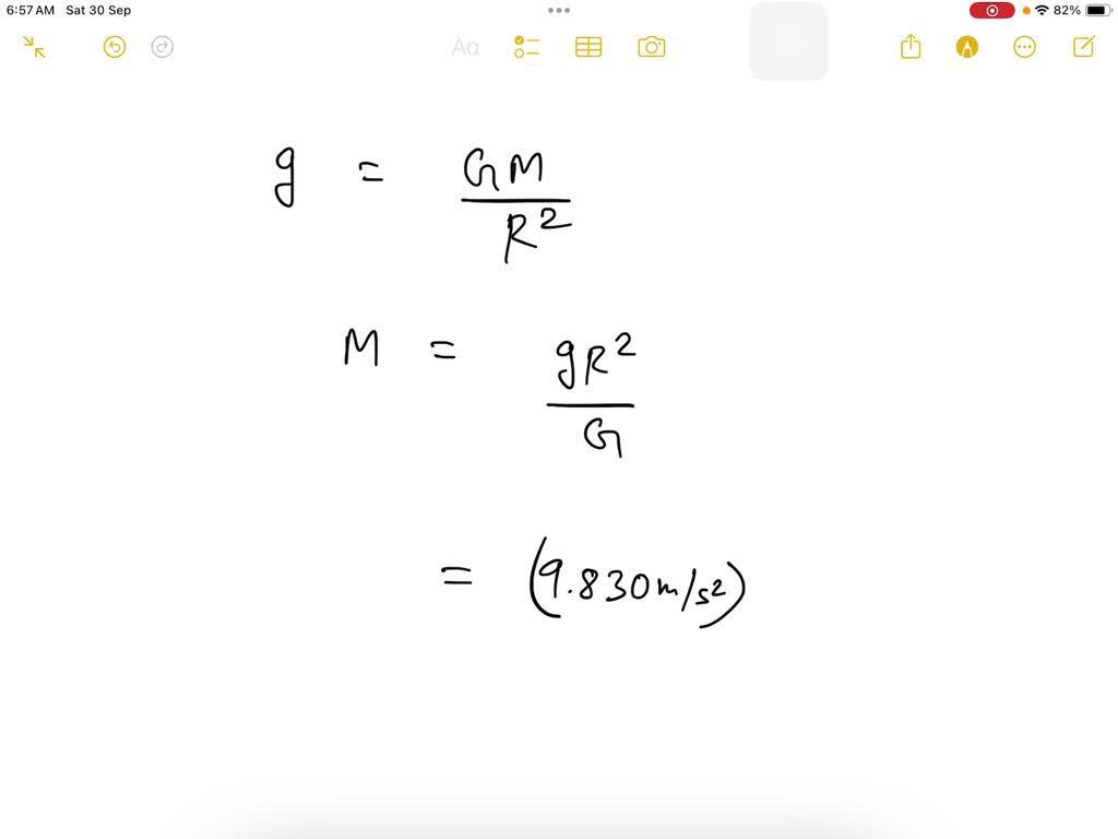 SOLVED: Calculate Earth's mass given the acceleration due to gravity at ...