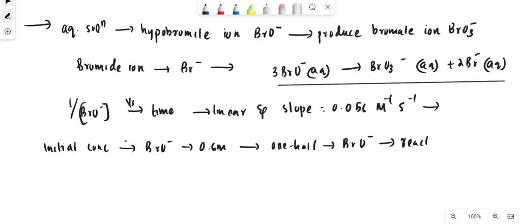 SOLVED: In aqueous solution, hypobromite ion, BrO-, reacts to produce ...