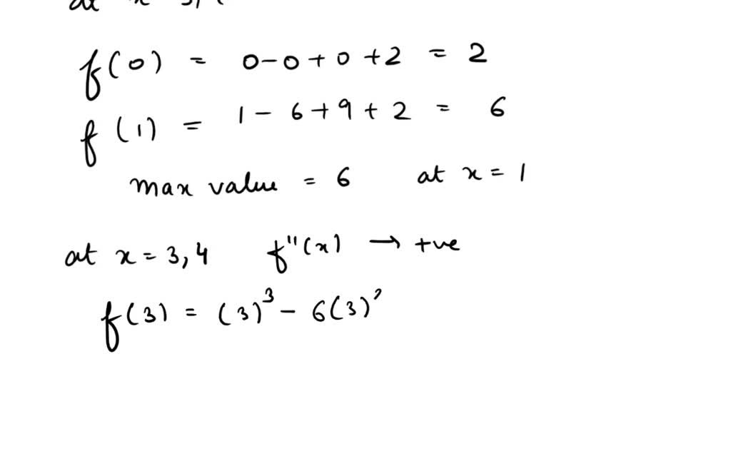 SOLVED: Let f(x) = x^3 - 6x^2 + 9x + 2 on [0,4] Determine the critical points of f(x). Answer ...