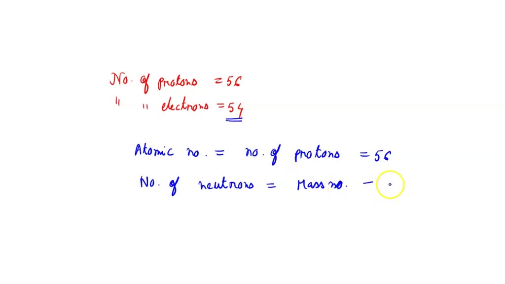 SOLVED: An unknown element contains 56 protons, 54 electrons, and has a ...