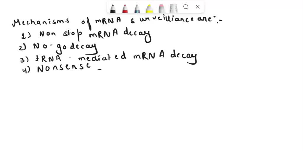 SOLVED: Which of the options are mechanisms of mRNA surveillance ...
