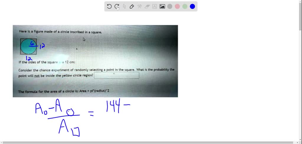 SOLVED: A point is chosen at random in the square shown below. Find the ...