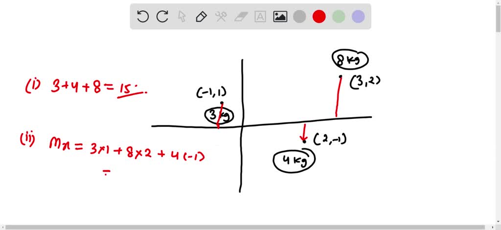 SOLVED: Point-masses mi are located on the x-axis as shown. Find the moment M of the system ...