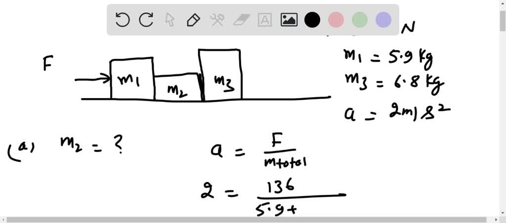 SOLVED: Three blocks rest on a frictionless, horizontal table (Fig. P3.36), with m1 = 5.9 kg and ...