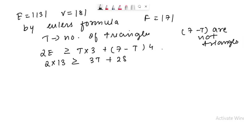 SOLVED: Assume that G = (V,E) is a connected planar graph. If G has n vertices and 13 edges ...
