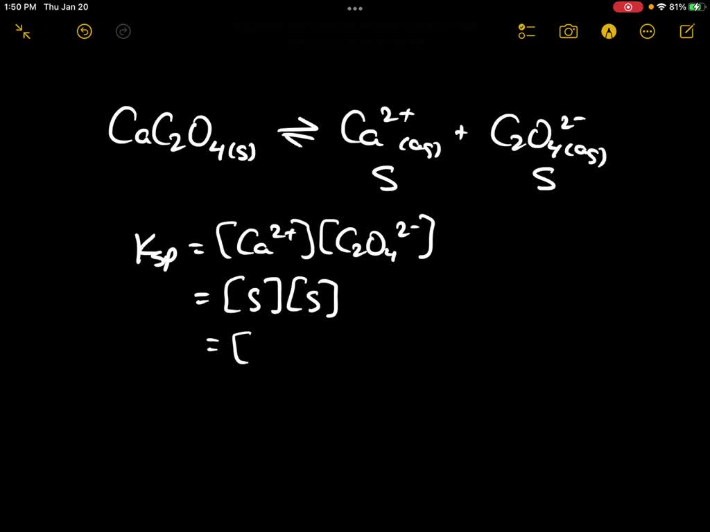 SOLVED: The solubility of CaC2O4 is 4.8 x 10-5 mol/L: What is the value ...