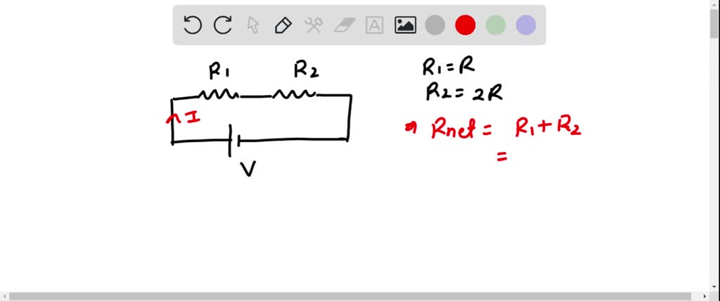 SOLVED: Two resistors R1 = R and R2 = 2R were connected in series to a ...