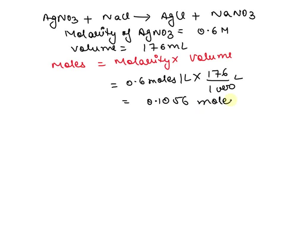 SOLVED: Silver nitrate (AgNO3) reacts with sodium chloride as indicated ...