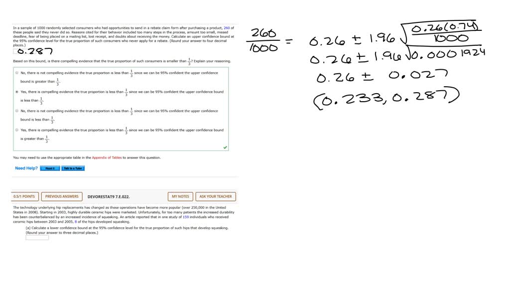 SOLVED: In a sample of 1000 randomly selected consumers who had ...